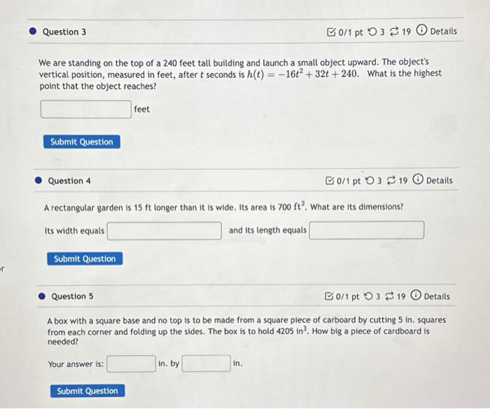 Solved We are standing on the top of a 240 feet tall | Chegg.com
