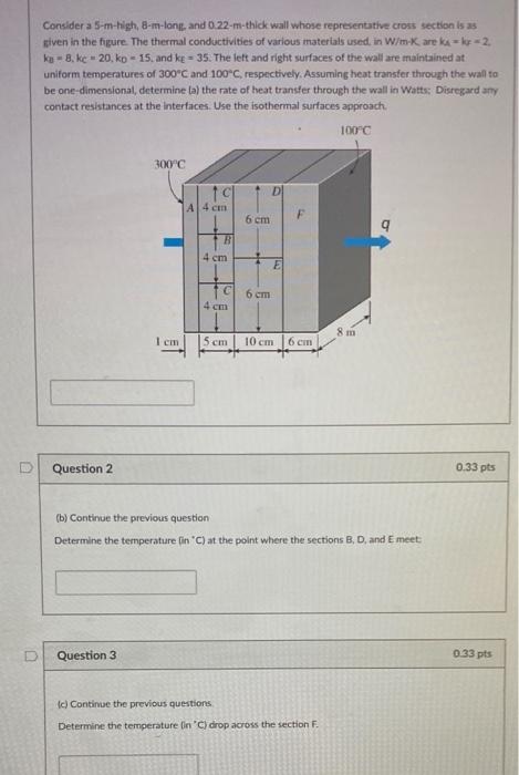 Solved Consider a 5-m-high. 8-m-long, and 0.22-m-thick wall | Chegg.com