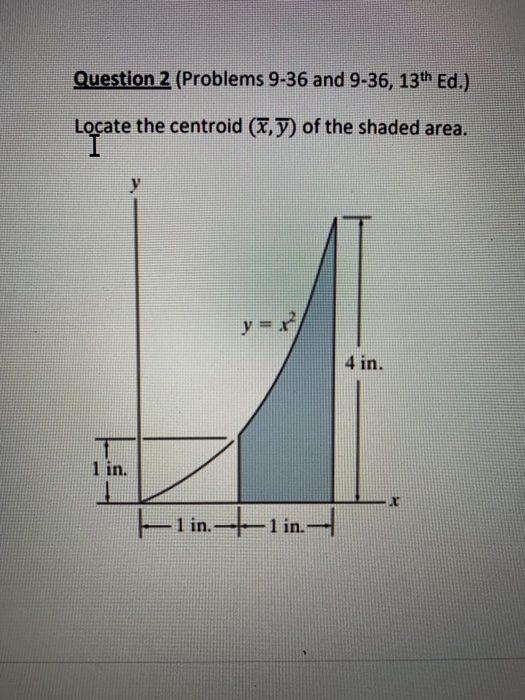 Solved Locate the centroid (x bar, y bar) of the shaded | Chegg.com