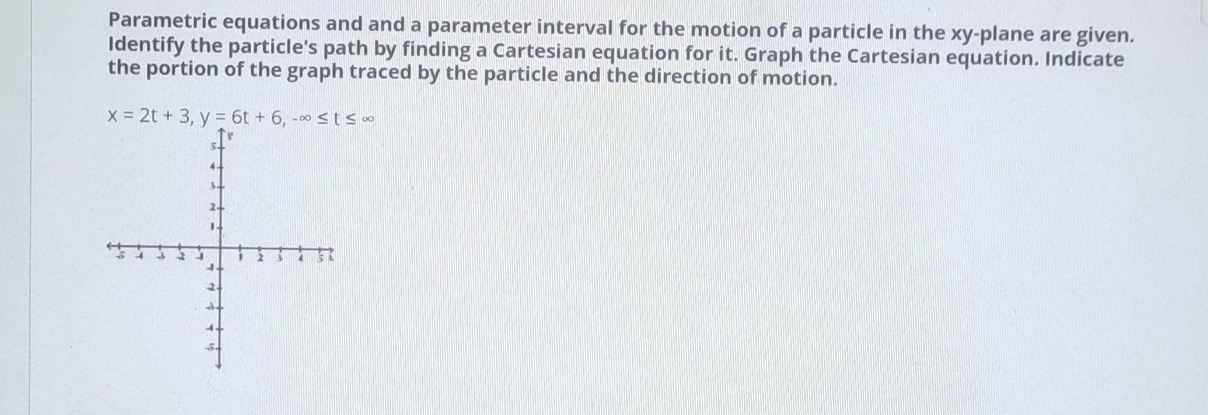 Solved Parametric equations and and a parameter interval for | Chegg.com