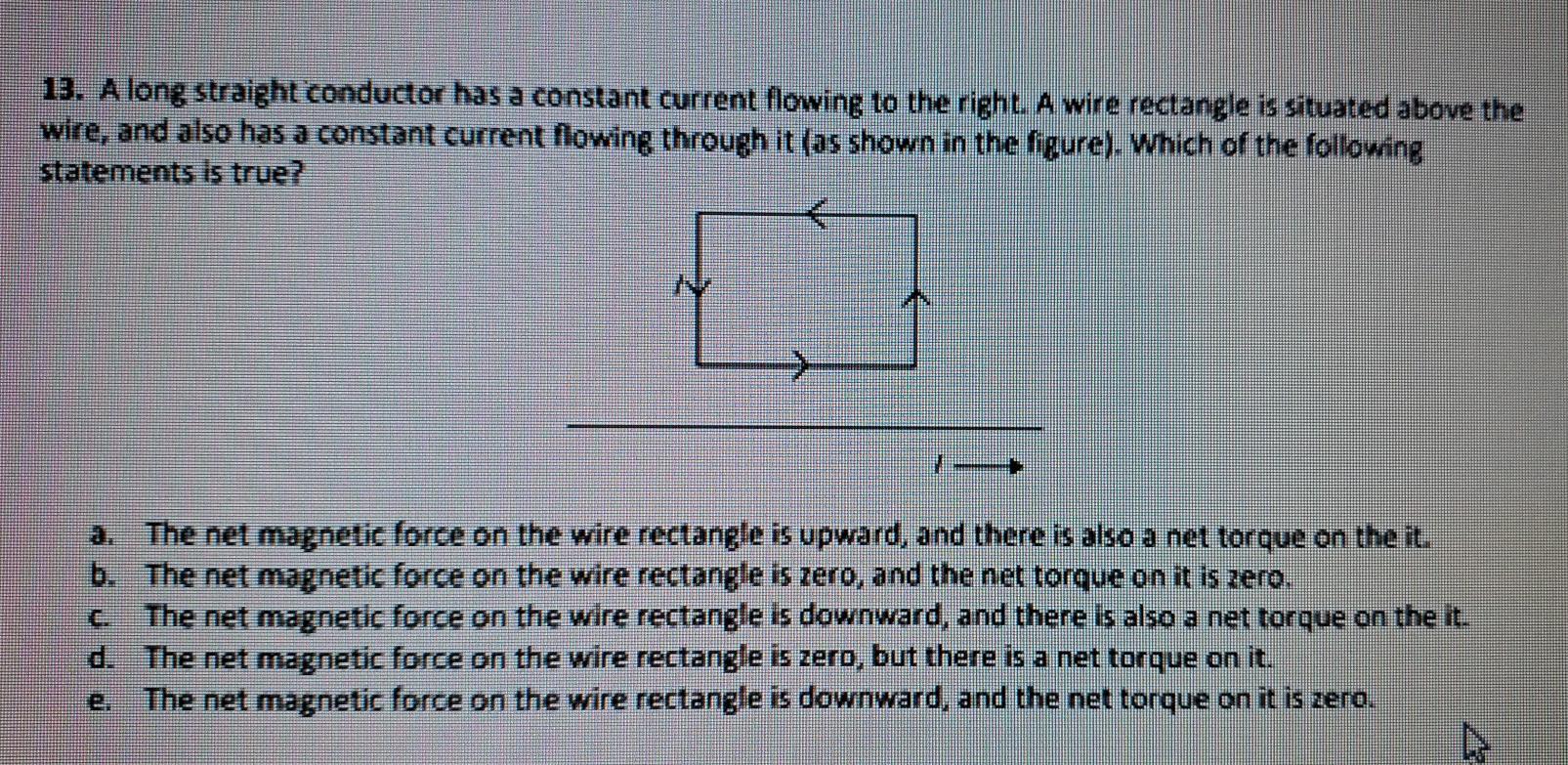 Solved A long straight conductor has a constant current | Chegg.com