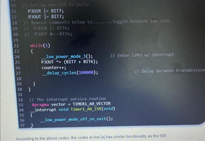 Solved Hinclude "msp430fr5739. h" unsigned int counter =0; | Chegg.com