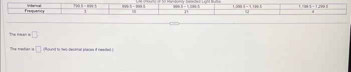 Solved The mean is The median is (Round to two decimal | Chegg.com