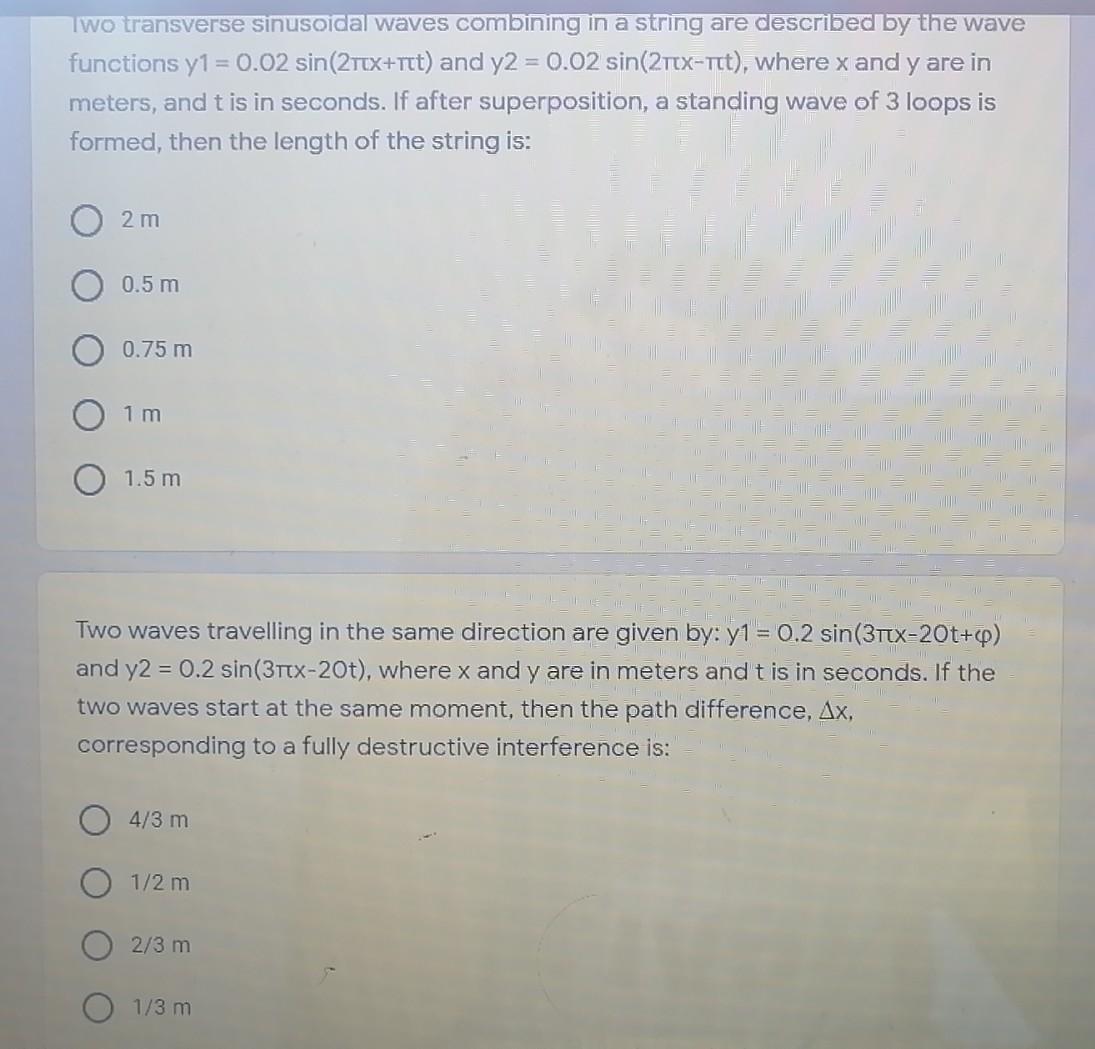 Solved Two transverse sinusoidal waves combining in a string | Chegg.com