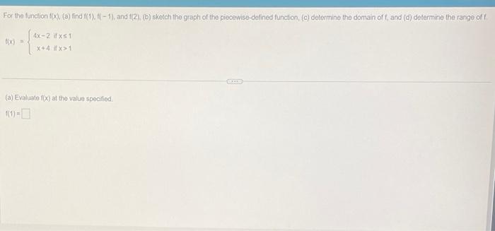 Solved For the funclion f(x),(a) find f(1),f(−1), and | Chegg.com