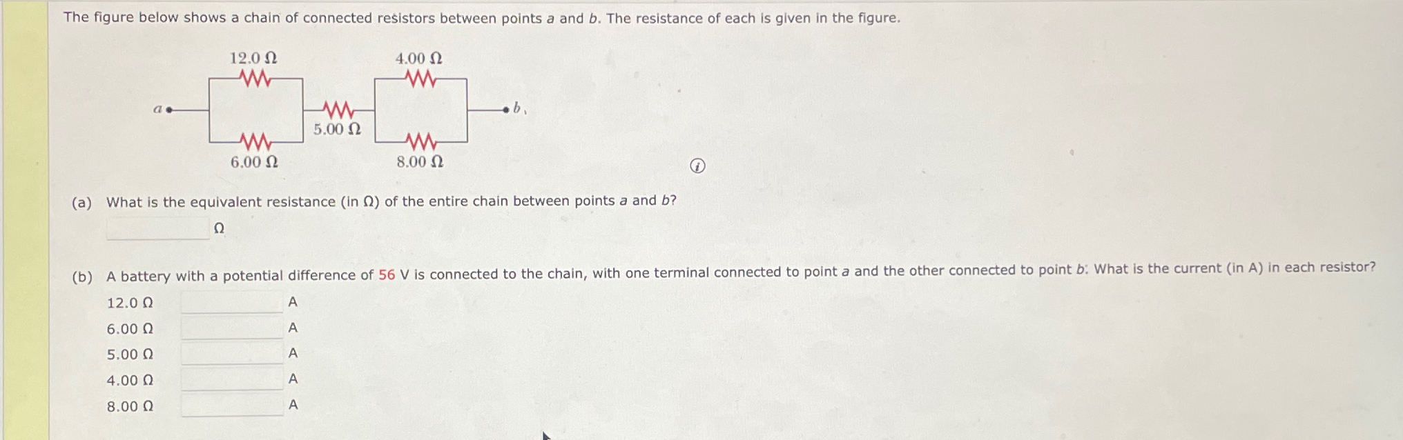Solved The figure below shows a chain of connected resistors | Chegg.com