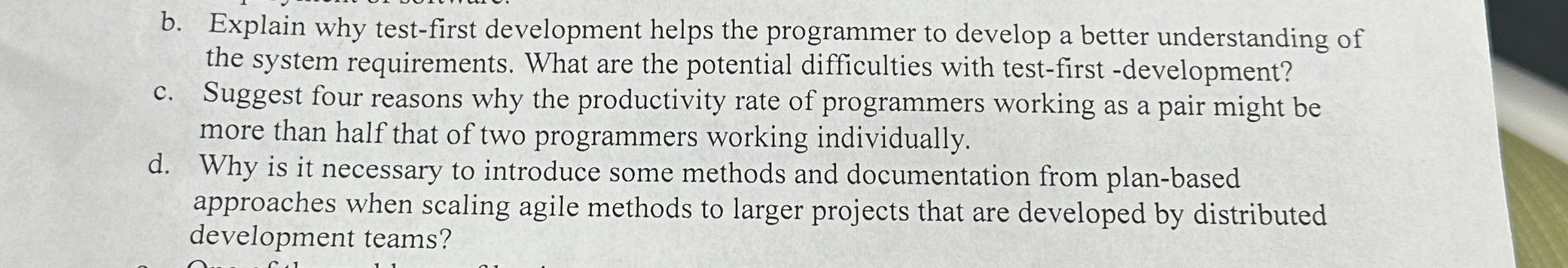 Solved b. ﻿Explain why test-first development helps the | Chegg.com