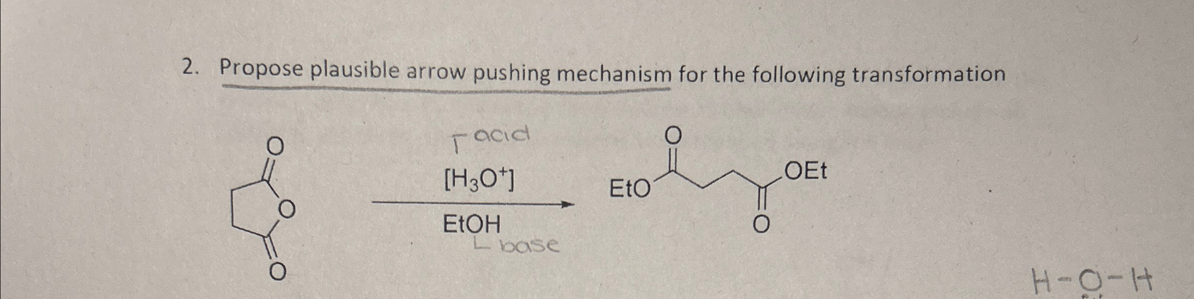 Solved Propose plausible arrow pushing mechanism for the | Chegg.com