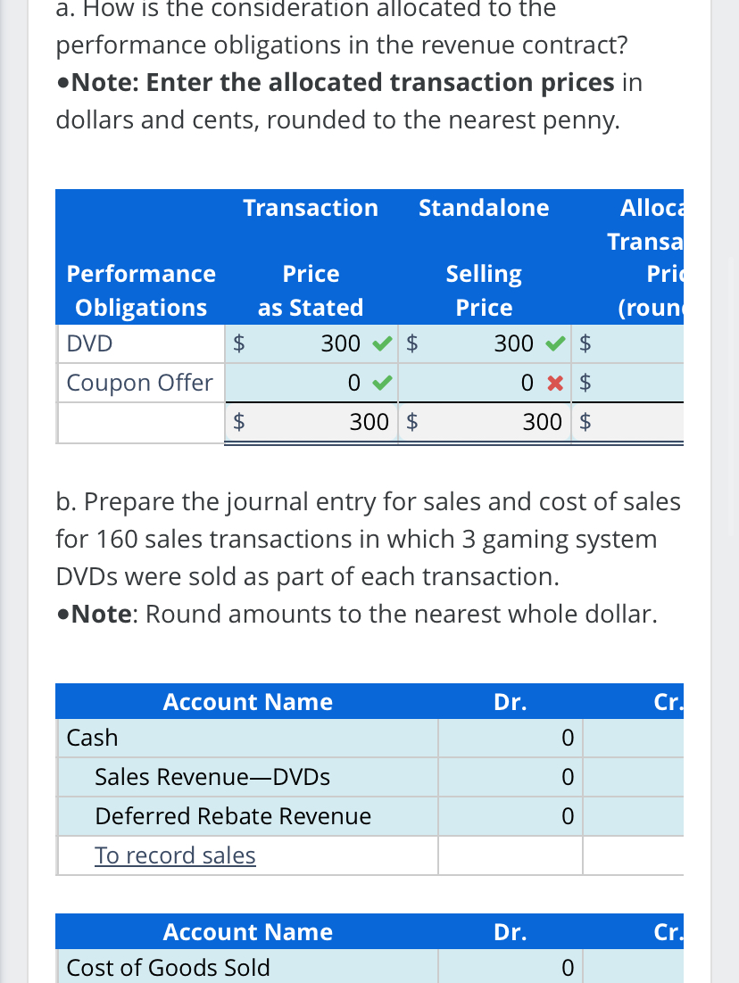 Solved Allocating a Transaction Price and Recording Revenue | Chegg.com