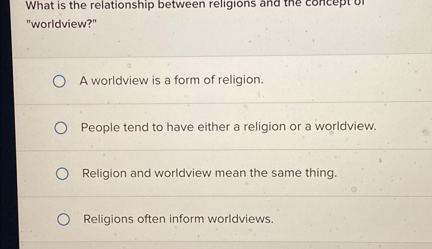 Solved What is the relationship between religions and the | Chegg.com