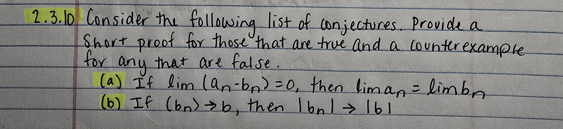 2.3.10 ﻿Consider the following list of conjectures. | Chegg.com