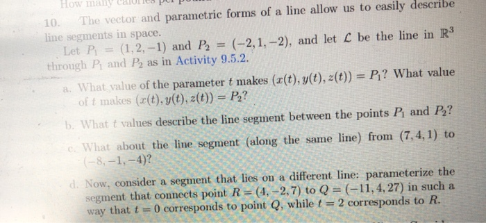 Solved How many The vector and parametric forms of a line | Chegg.com