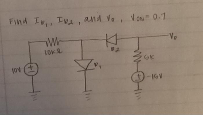 Solved Find Ib1,IB2, and r0,VON=0.7 | Chegg.com