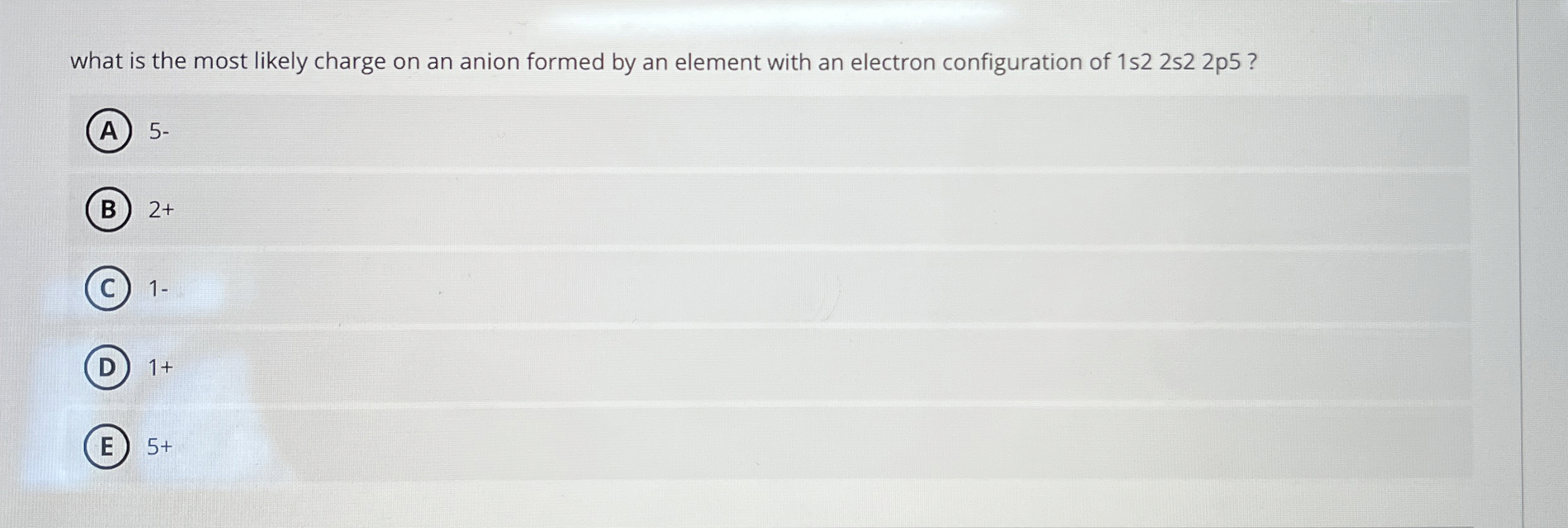 Solved what is the most likely charge on an anion formed by | Chegg.com