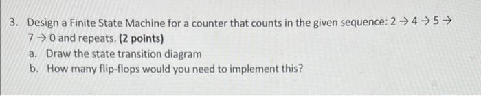Solved 3. Design a Finite State Machine for a counter that | Chegg.com