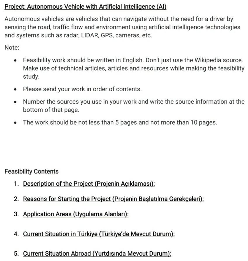Project: Autonomous Vehicle with Artificial | Chegg.com