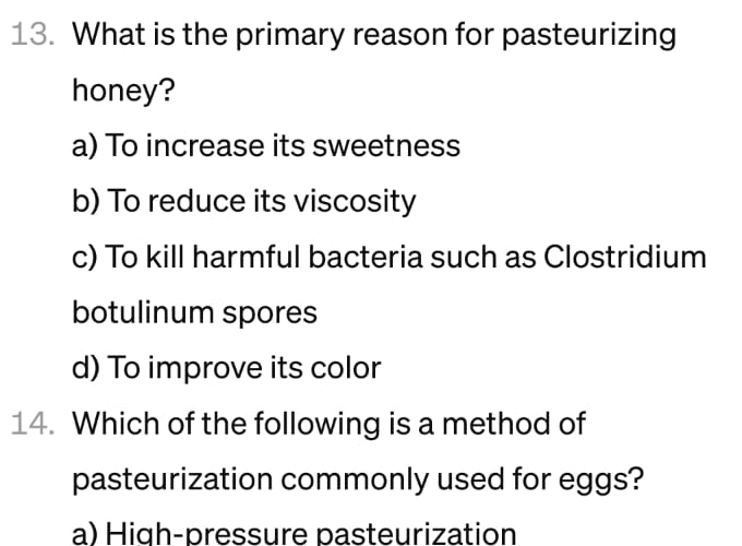 Solved Biology: What is the primary reason for pasteurizing | Chegg.com