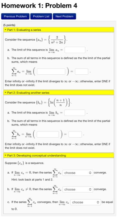 (5 points) - Part 1: Evaluating a series Consider the | Chegg.com