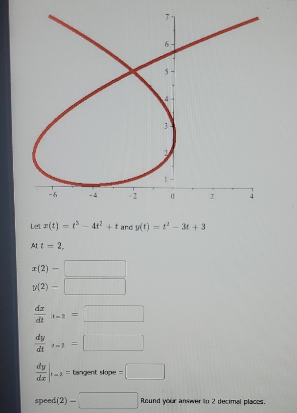 Solved Let x(t)=t3-4t2+t ﻿and y(t)=t2-3t+3At | Chegg.com
