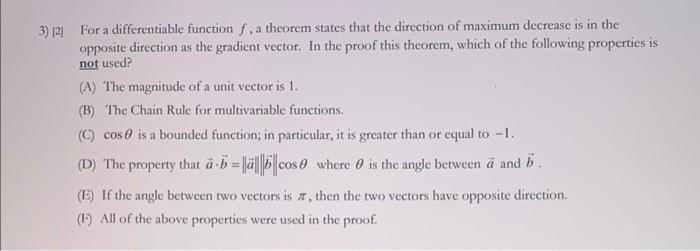 Solved 3) [2] For a differentiable function f, a theorem | Chegg.com