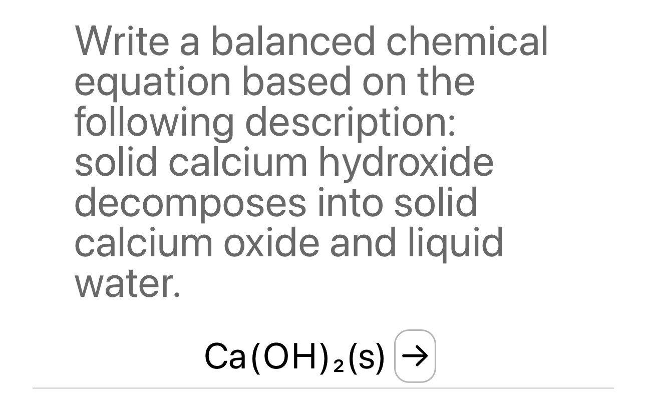 Solved Write a balanced chemical equation based on the | Chegg.com