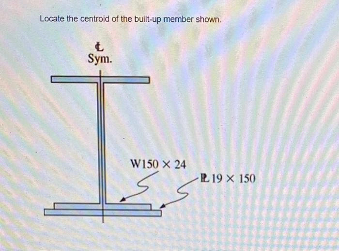 Solved Locate the centroid of the built-up member shown. £ | Chegg.com