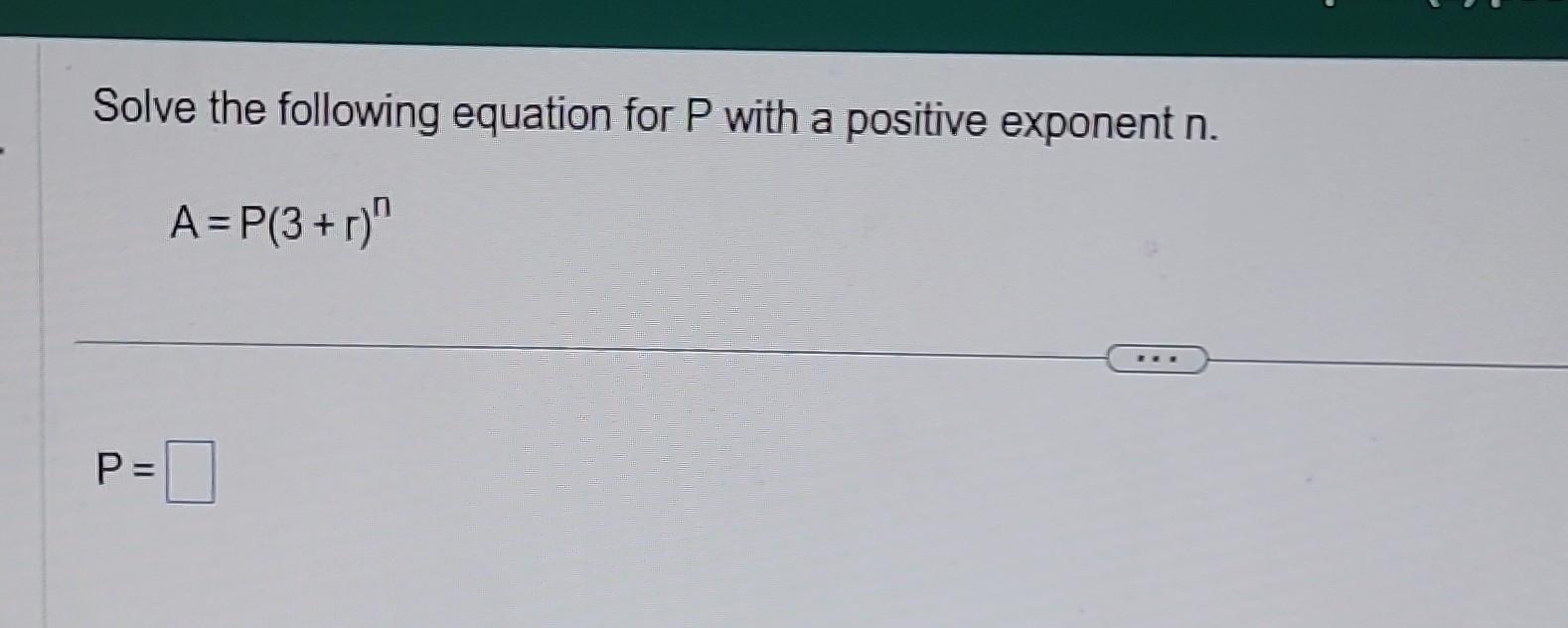 Solved Solve the following equation for P with a positive | Chegg.com