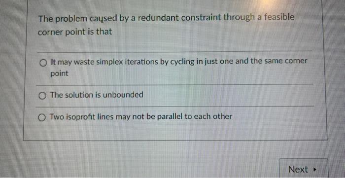 Solved The problem caused by a redundant constraint through | Chegg.com