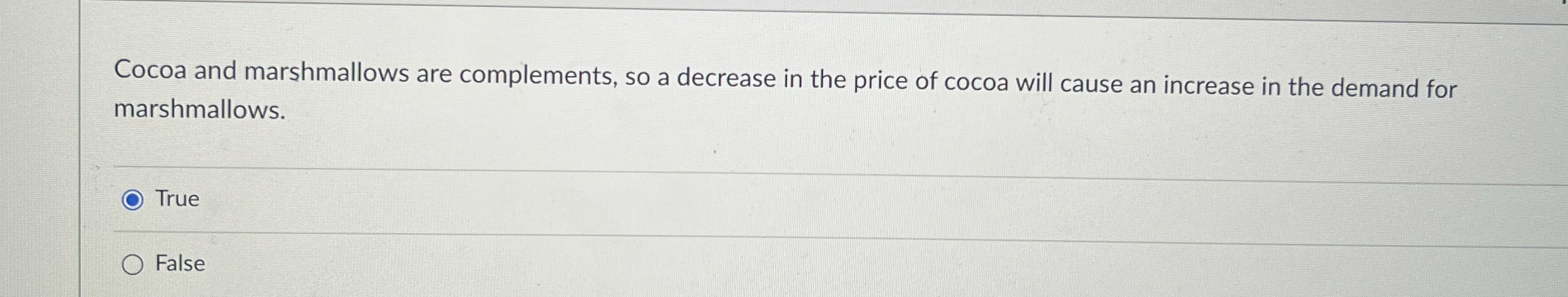 Solved Cocoa and marshmallows are complements, so a decrease | Chegg.com