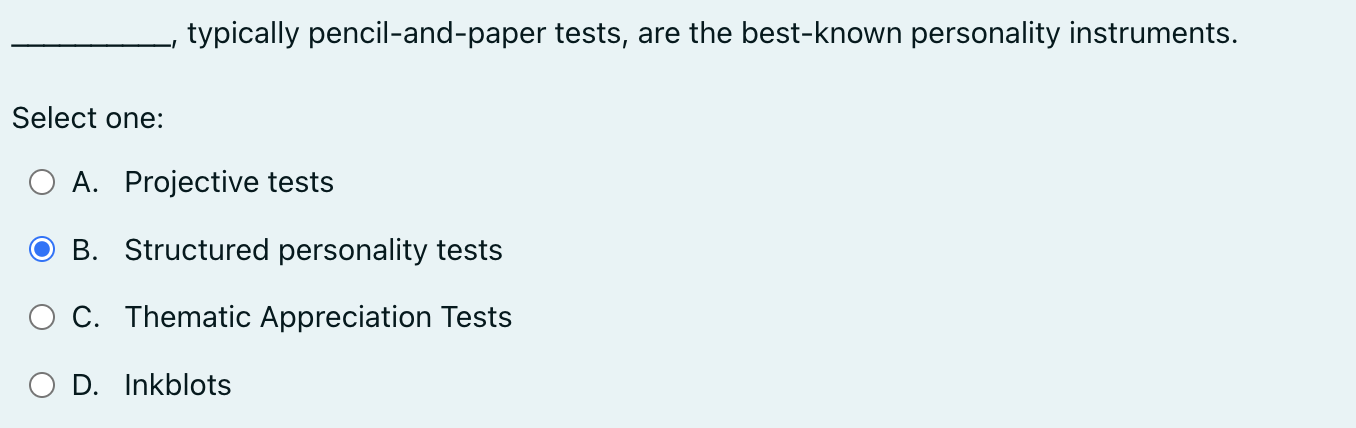 Solved typically pencil-and-paper tests, are the best-known | Chegg.com