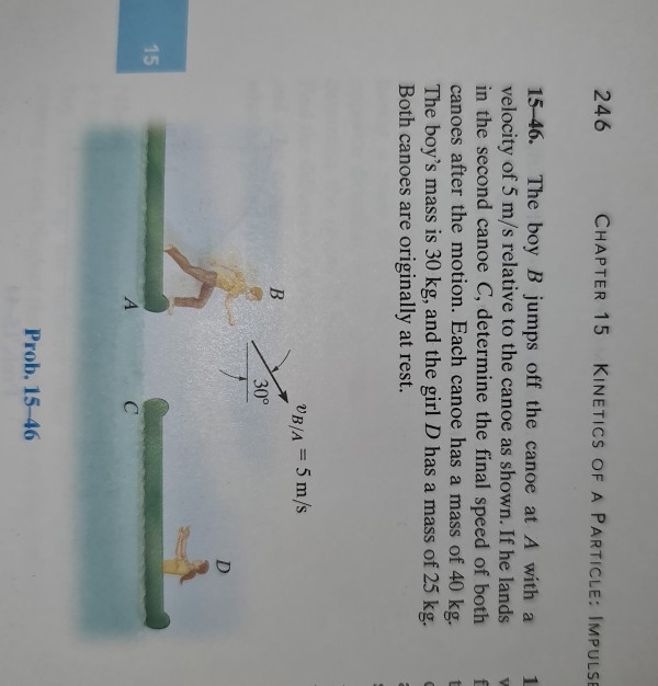 Solved 246 CHAPTER 15 KINETICS OF A PARTICLE: IMPULSE 15-46. | Chegg.com