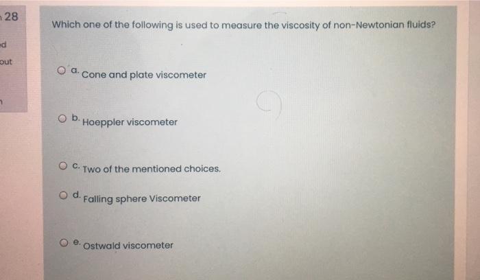 Solved 28 Which one of the following is used to measure the | Chegg.com