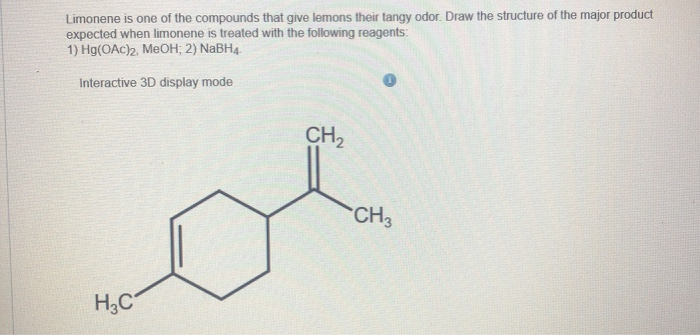 Solved Limonene is one of the compounds that give lemons | Chegg.com