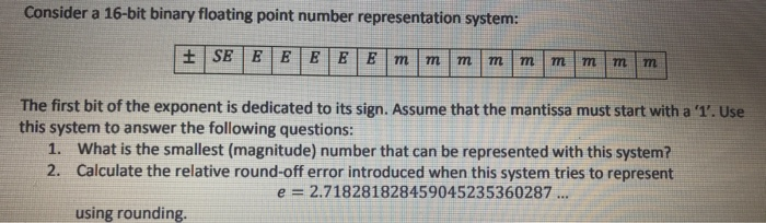 Solved Consider a 16-bit binary floating point number | Chegg.com