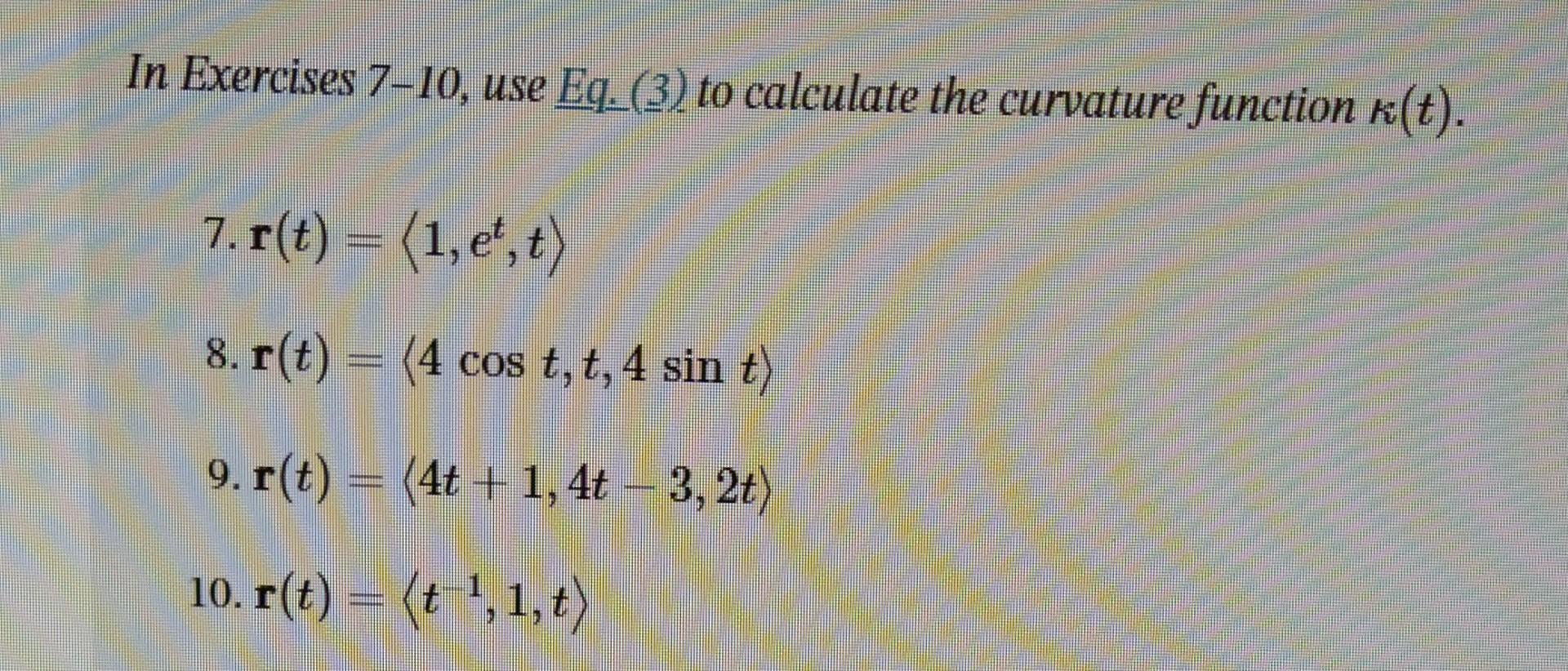 Solved In Exercises 7-10, use Eq. (3) to calculate the | Chegg.com
