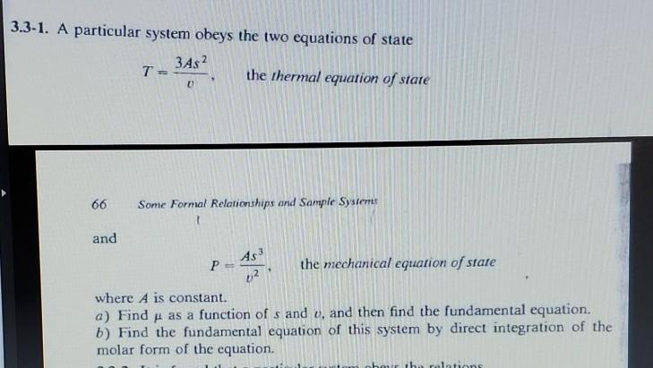 Solved 3.3-1. A particular system obeys the two equations of | Chegg.com
