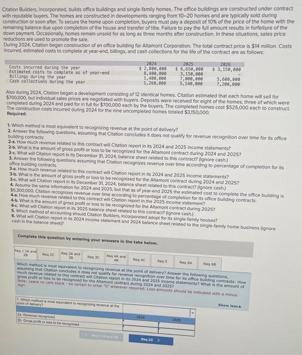 Solved Citation Builders, Incorporated, builds office | Chegg.com