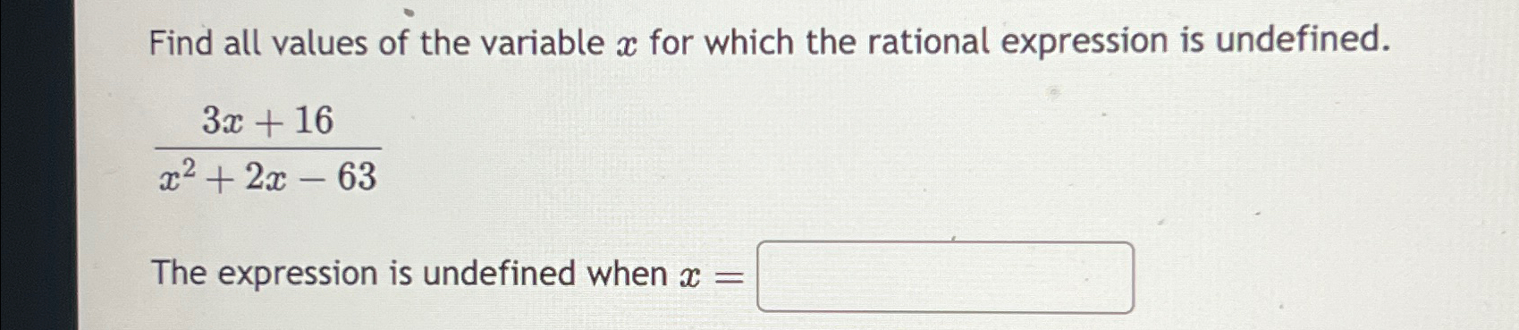 Solved Find all values of the variable x ﻿for which the | Chegg.com