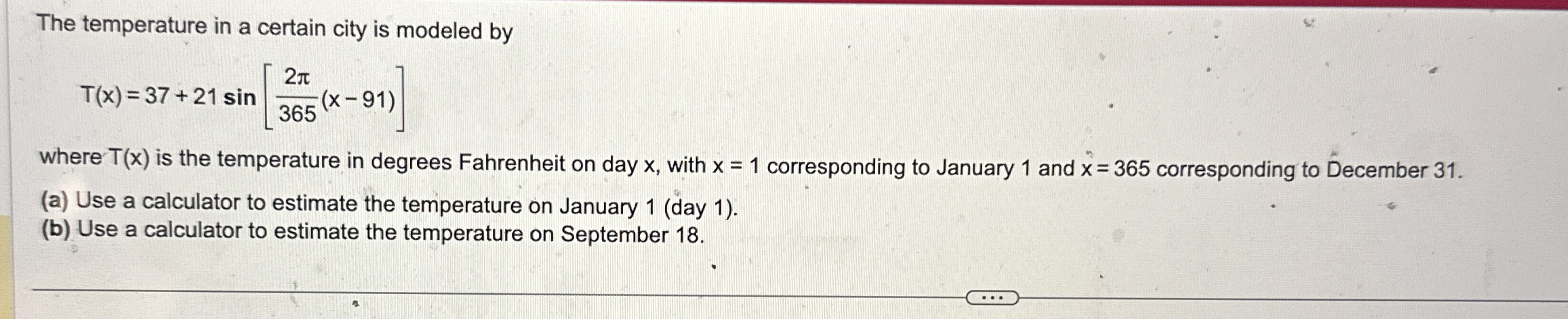 Solved The temperature in a certain city is modeled | Chegg.com