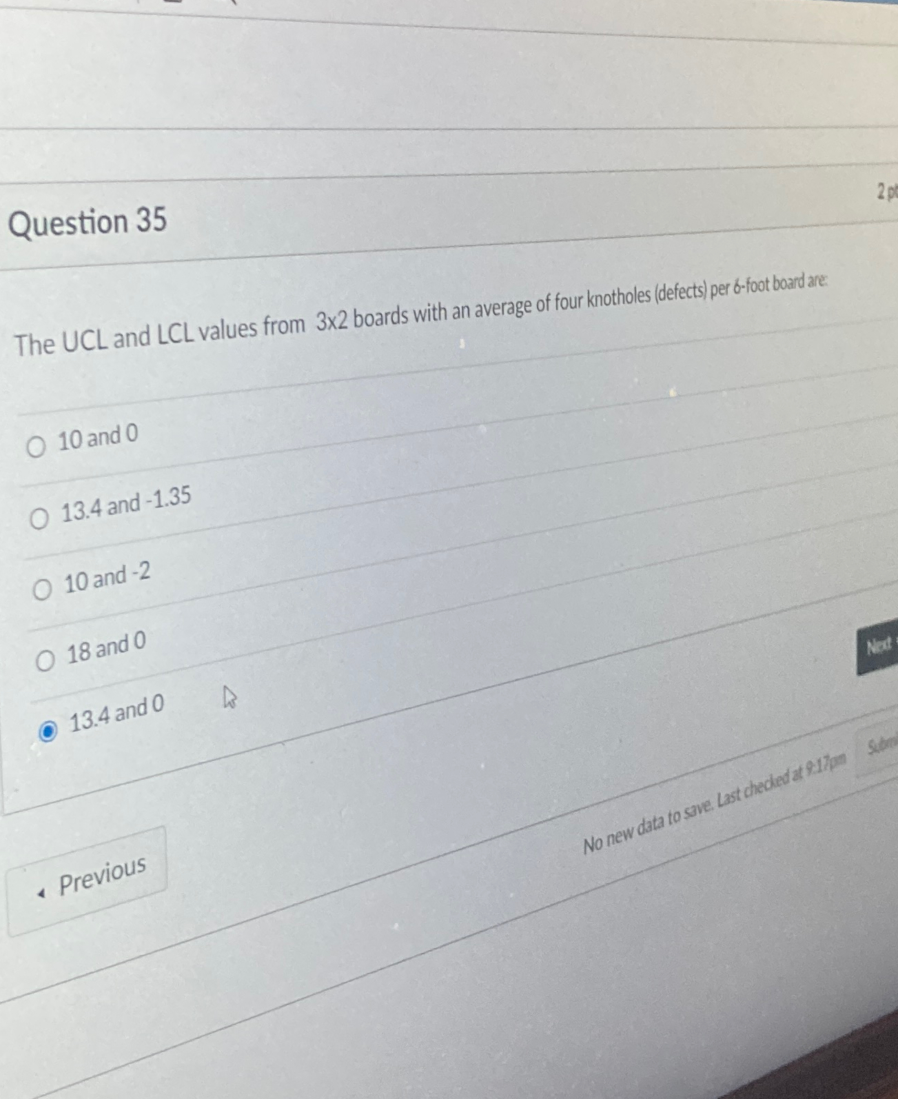 Solved Question 35The UCL and LCL values from 3×2 ﻿boards | Chegg.com