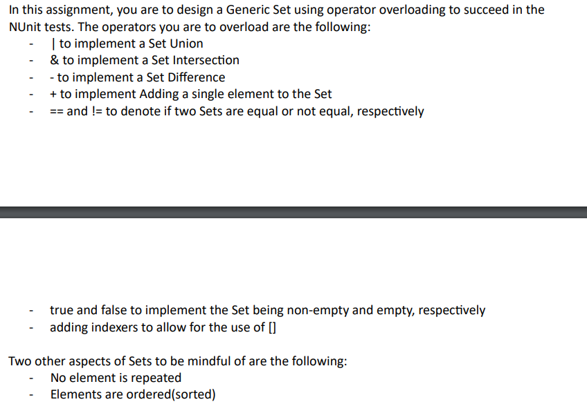 Solved In this assignment, you are to design a Generic Set | Chegg.com
