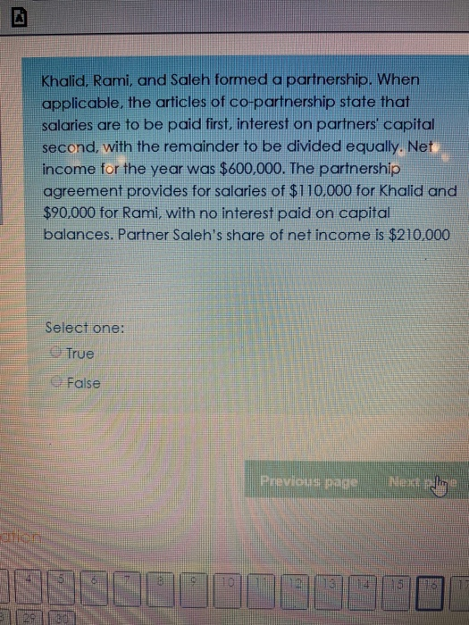 Solved Khalid, Rami, and Saleh formed a partnership. When | Chegg.com