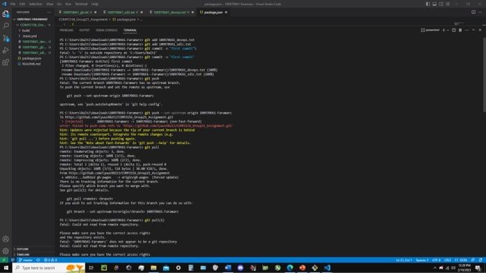 Solved Trying to create a new git repo branch. Commit and | Chegg.com