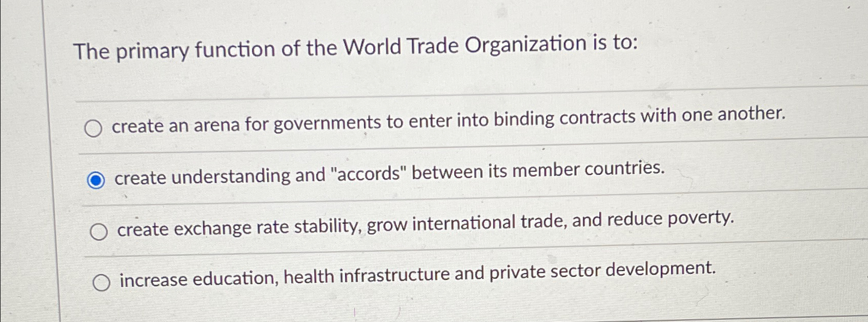 Solved The primary function of the World Trade Organization | Chegg.com