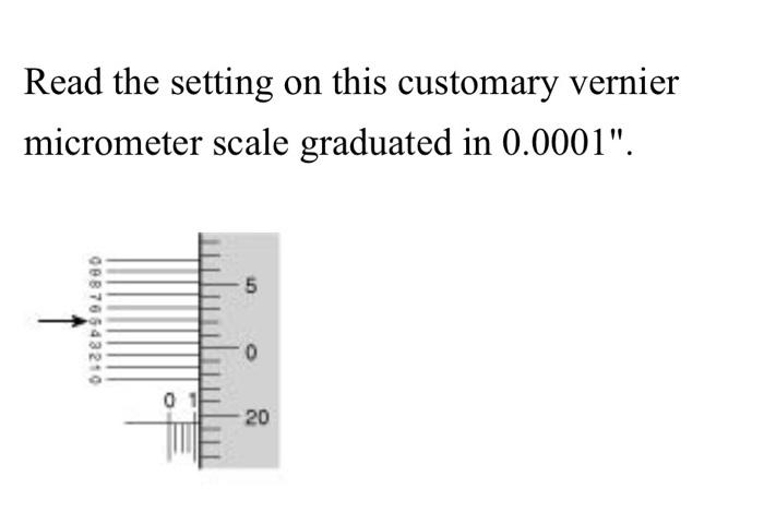 Solved Read the setting on this customary vernier micrometer | Chegg.com