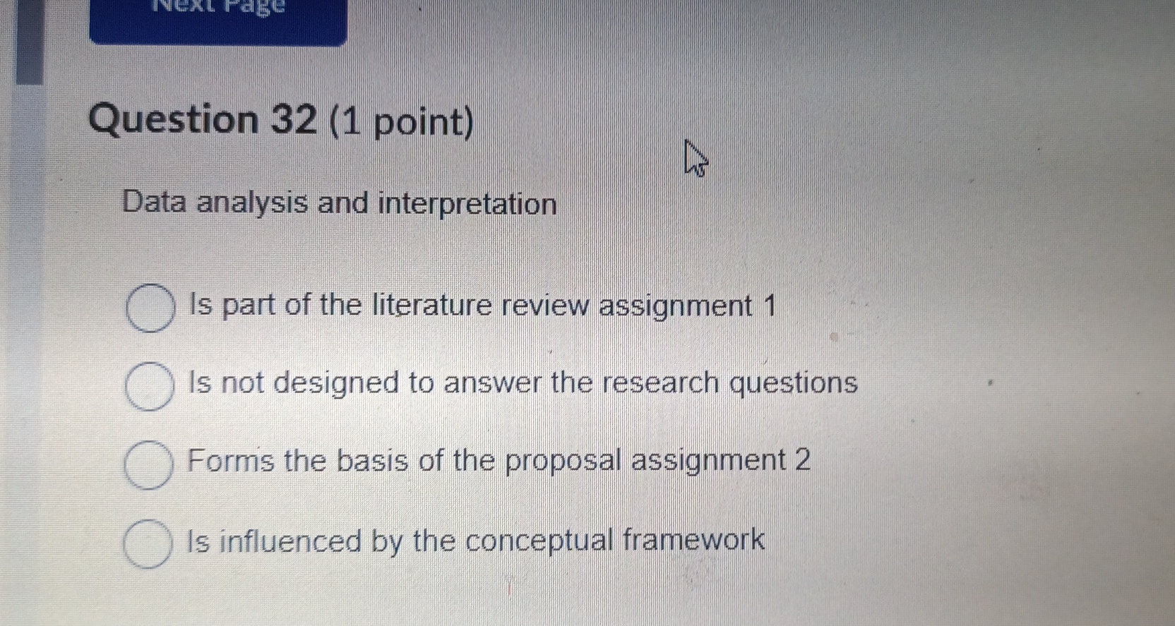 Solved Question 32 (1 ﻿point)Data analysis and | Chegg.com