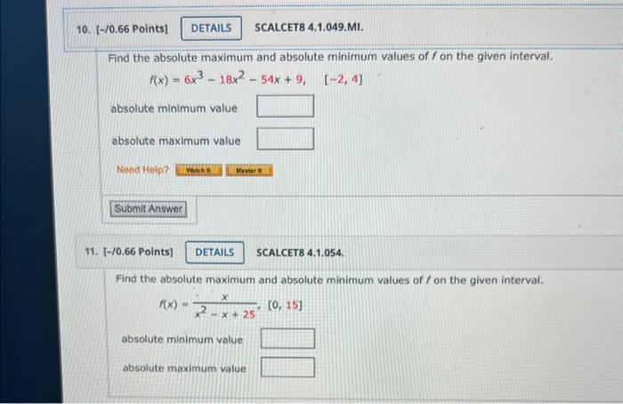 [Solved]: Find the absolute maximum and absolute minimum va