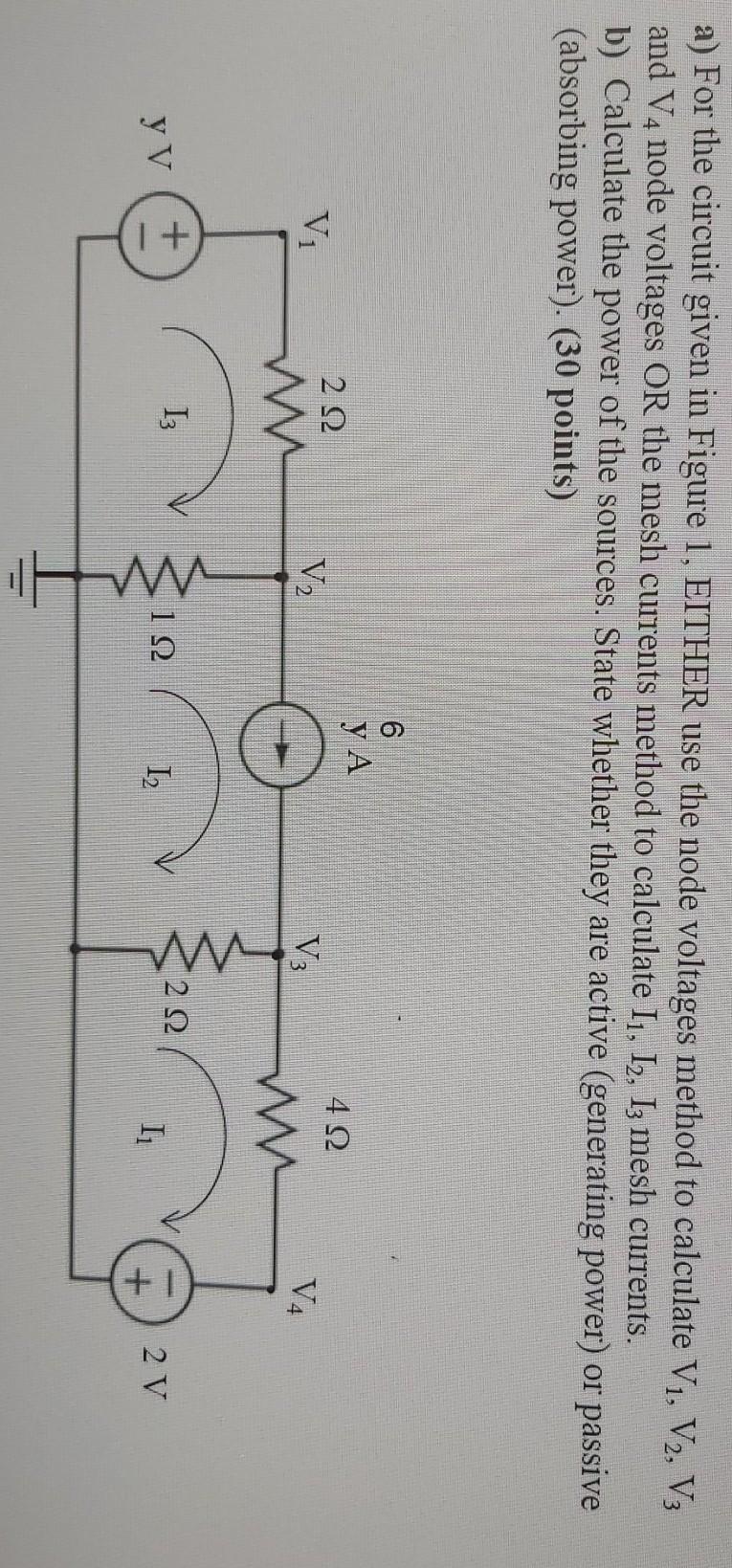 Solved a) For the circuit given in Figure 1, EITHER use the | Chegg.com