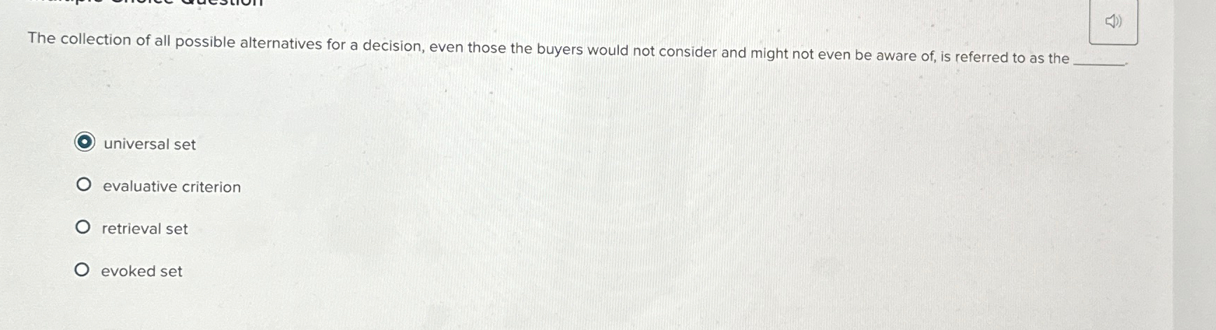 Solved The collection of all possible alternatives for a | Chegg.com