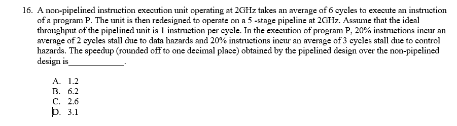 A Non Pipelined Instruction Execution Unit Operating